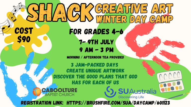 Banner for event 'Shack Creative Art Winter Day Camp' at Caboolture ...